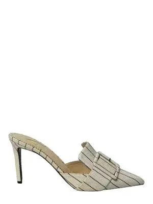 AQUAZZURA Izy Striped Mules - Neutrals
