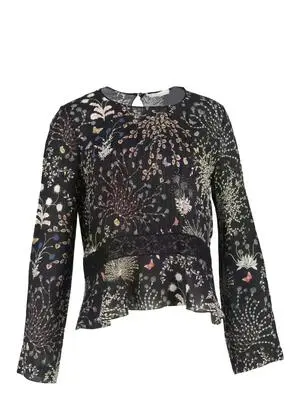 Chloé Floral-print Longsleeve Blouse - Black