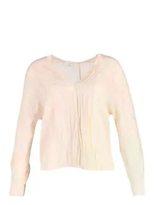 Vince Crinkled V-neck Top - Neutrals