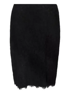 Diane Von Furstenberg Scalloped Mini Pencil Skirt - Black