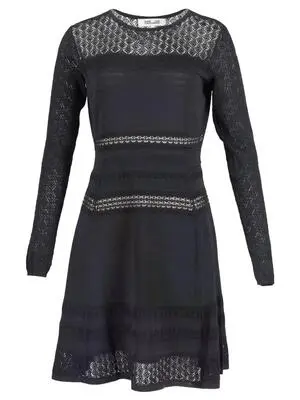 Diane Von Furstenberg Lace Pattern Dress - Black