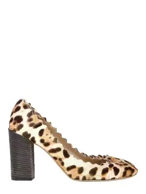 Chloé Leopard-print Scalloped Heeled Pumps - Neutrals