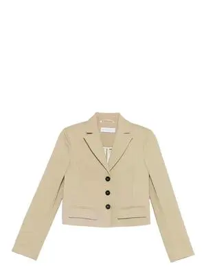Patrizia Pepe Cropped Buttoned Blazer - Neutrals