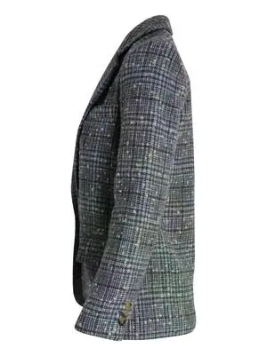 ISABEL MARANT VINTAGE Checked Bouclé Blazer - Blue