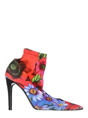 Dolce & Gabbana Floral-print Heeled Boots - Red
