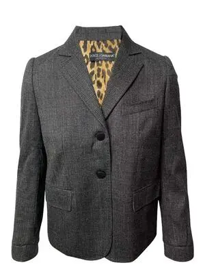 Dolce & Gabbana Check-pattern Long-sleeve Blazer - Grey