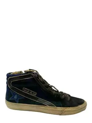 GOLDEN GOOSE Tartan High-top Sneakers - Blue