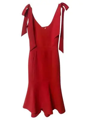 Rebecca Vallance Tie Strap Midi Dress - Red