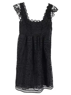 TEMPERLEY LONDON Lace Mini Dress - Black