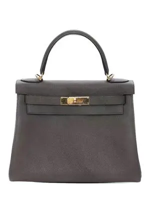Hermès 2021 Togo Kelly Ii Retourne 28 Satchel - Grey