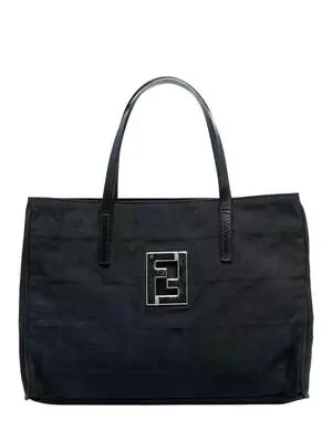 Fendi 2000-2010 Zucca Canvas Tote Bag - Black