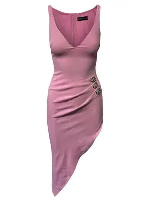 David Koma Embellished Asymmetric Dress - Pink
