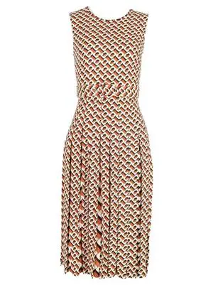 DIANE VON FURSTENBERG Printed Sleeveless Midi Dress