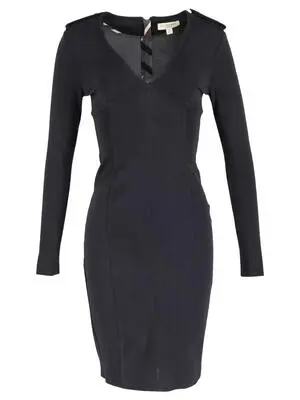 Burberry Epaulette V-neck Dress - Black