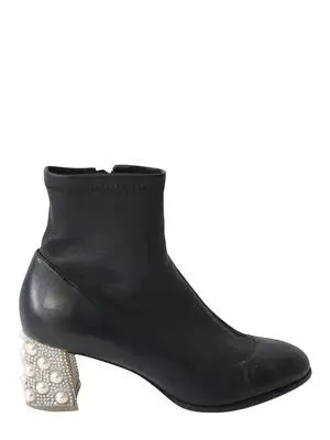 SOPHIA WEBSTER Pearl-embellished Ankle Boots - Black