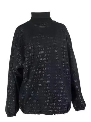 Balenciaga Allover-print Turtleneck Sweater - Black