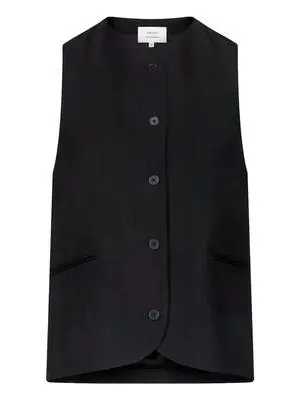 Loulou De Saison Paco Single-breasted Vest - Black