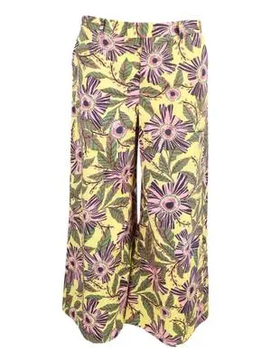 Red Valentino Floral-print Straight Trousers - Yellow