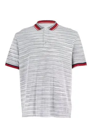 Missoni Striped-pattern Polo Shirt - Grey