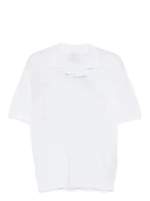 Eleventy Short-sleeved Polo-collar T-shirt - White