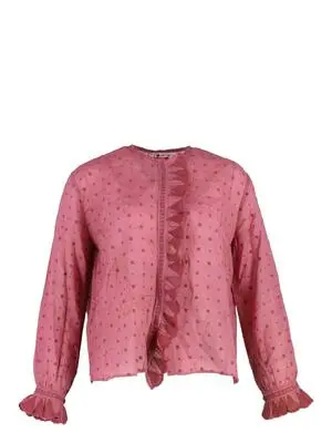 ISABEL MARANT VINTAGE Polka Dot Ruffle Blouse - Pink