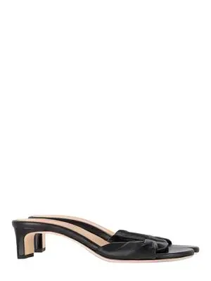 Dear Frances Twisted Leather Sandals - Black