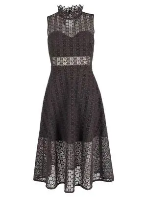 Sandro Alisa Crochet Midi Dress - Black