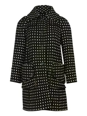 Diane Von Furstenberg Vintage Polka Dot Trench Coat - Black