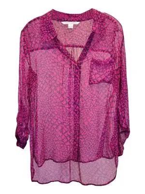 Diane Von Furstenberg Printed Silk Shirt - Pink