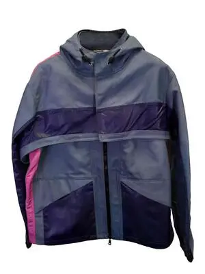 Valentino Garavani Colorblock Jacket With Removable Hood - Blue