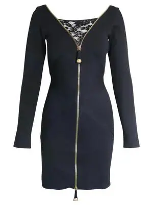 TEMPERLEY LONDON Lace-detail Zip-fastening Mini Dress - Black