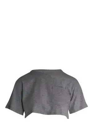 ALEXANDER WANG Cropped Cotton T-shirt - Grey