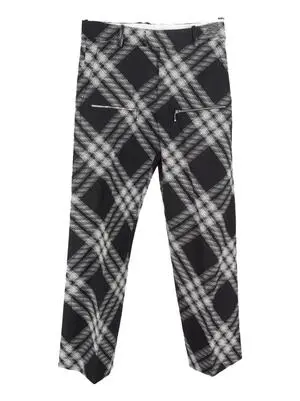 Burberry Checkered Straight Leg Trousers - Black