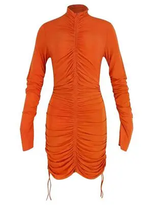 A.L.C. Nolan Ruched Mini Dress - Orange