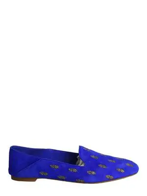 AQUAZZURA Ananas Embroidery Slipper - Blue