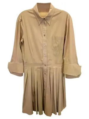 Michael Kors Pleated Shirt Dress - Neutrals