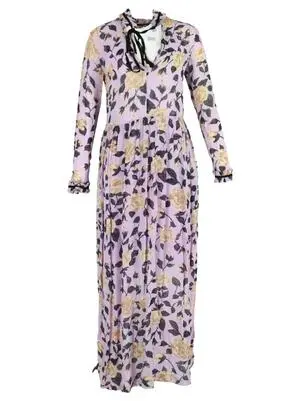 GANNI Carlton Floral-print Maxi Dress - Purple