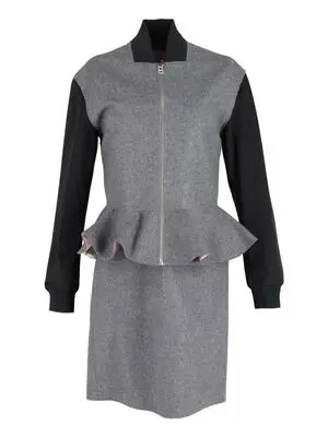 Alexander McQueen Peplum Bomber Jacket - Grey