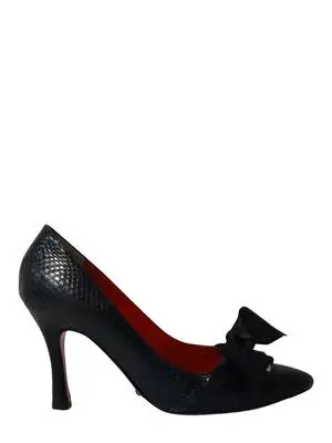 Dolce & Gabbana Embossed Bow Pumps - Black
