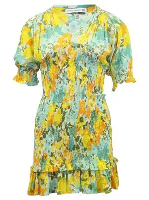 Faithfull The Brand Floral-print Mini Dress - Yellow