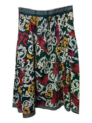 MARY KATRANTZOU Printed Pleated Midi Skirt - Blue