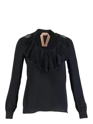 N°21 Embellished Silk Blouse - Black