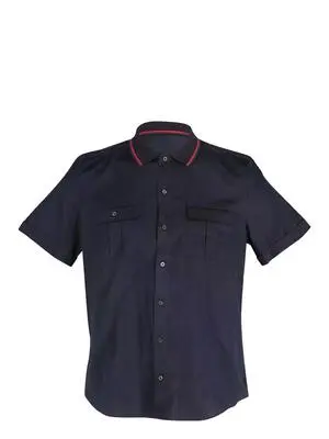 Gucci Collar-striped Buttoned Shirt - Blue