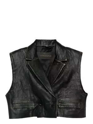 GIORGIO BRATO Lapel Pocket Gilet - Black