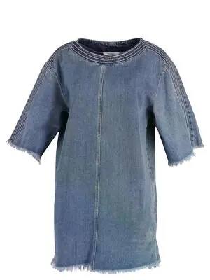 Chloé Frayed-edge Denim Dress - Blue