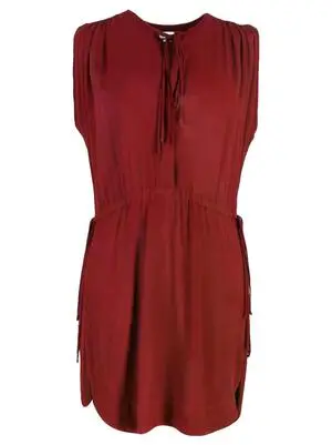 ISABEL MARANT VINTAGE Drawstring Tie Mini Dress - Red