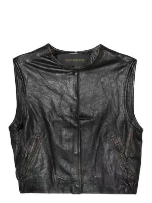 GIORGIO BRATO Sleeveless Zip Jacket - Black