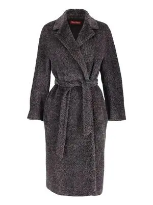 Max Mara Long Alpaca Wool Robe Coat - Grey