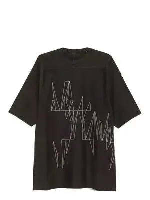 MONCLER + RICK OWENS Jumbo Knit Graphic T-shirt - Brown