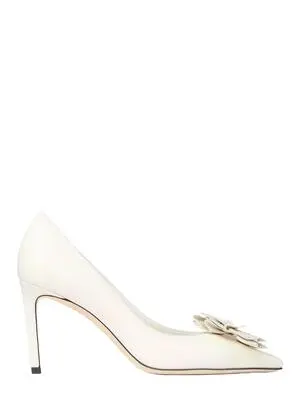 JIMMY CHOO 85mm Mimmi Flower-appliqué Pumps - Neutrals